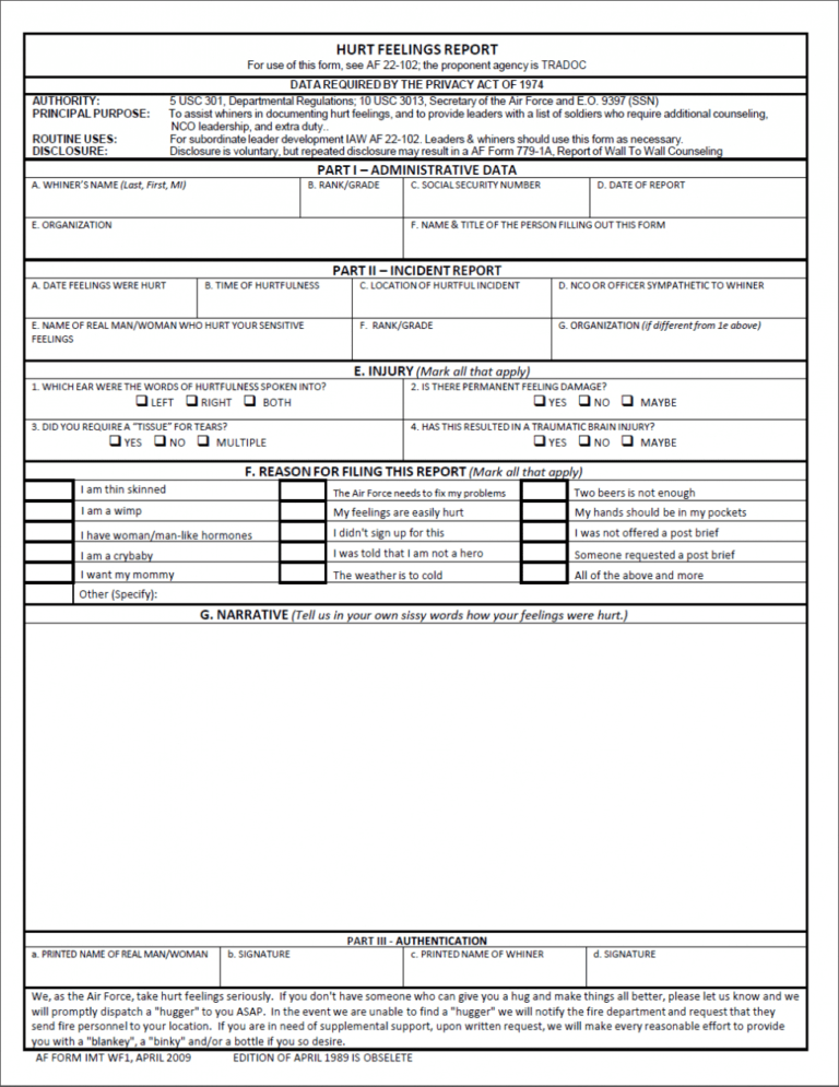 Always Fill Out Your Hurt Feelings Report Imgur Within Hurt Feelings 