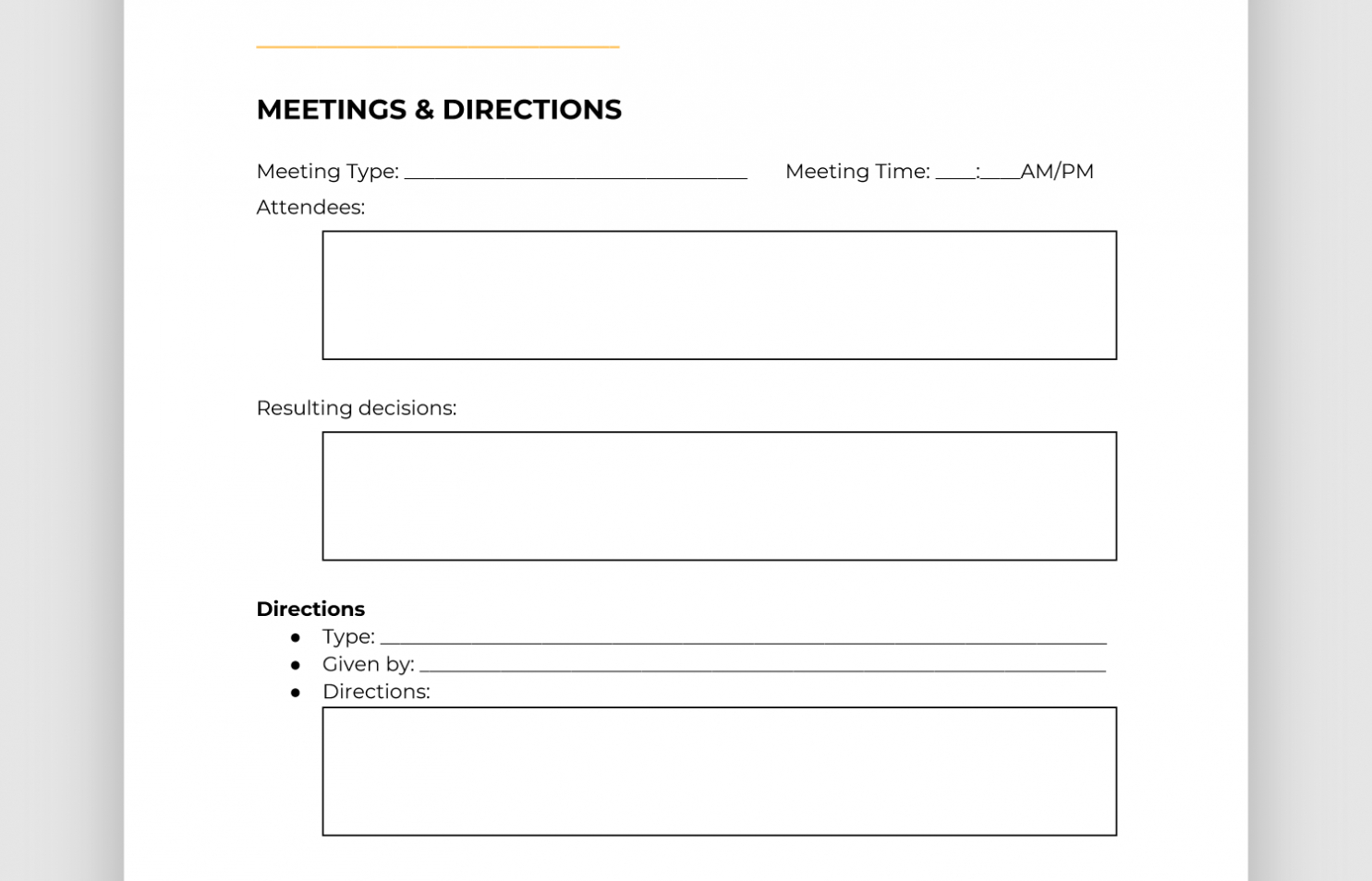 Daily Activity Report Template