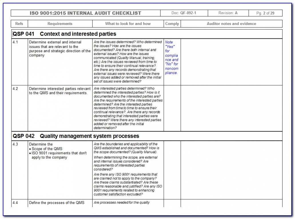 Iso 9001 Internal Audit Template Nelogenie