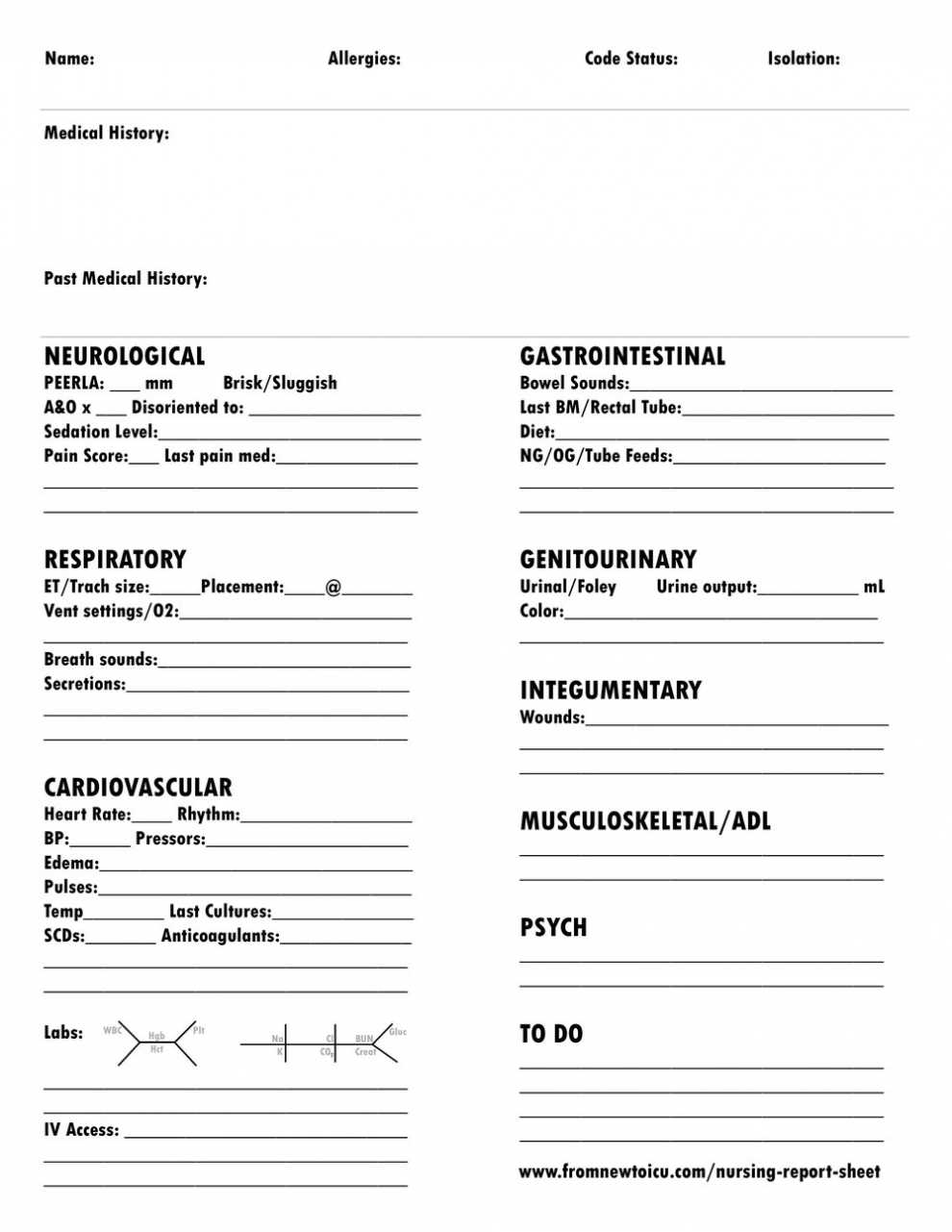 Icu Report Template